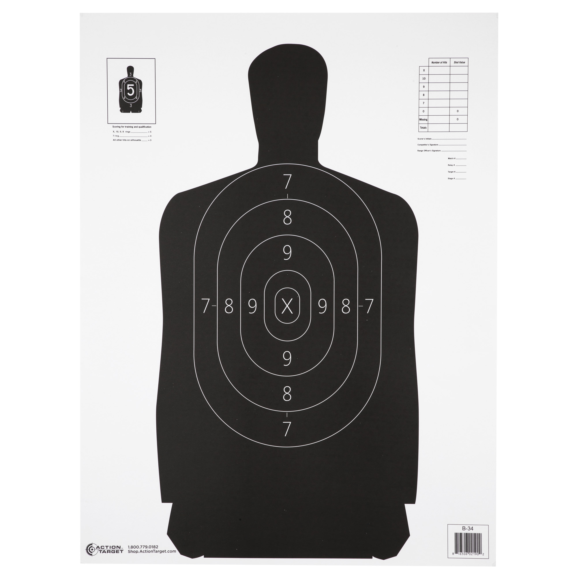 ACTION TARGET B34 BLK 100PK - Shooting Targets at GunBroker.com ...