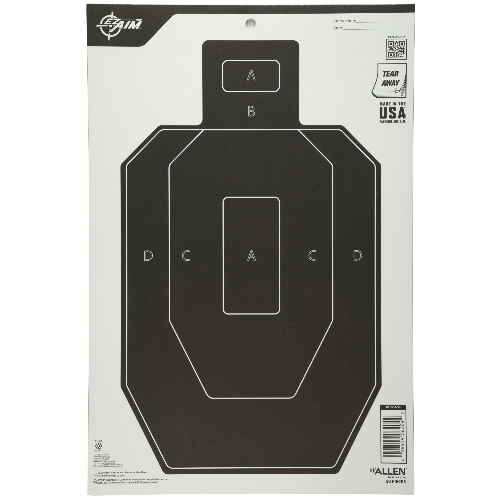 ALLEN EZ AIM PAPER 12X18 IPSC 50PK - Shooting Targets at GunBroker.com ...