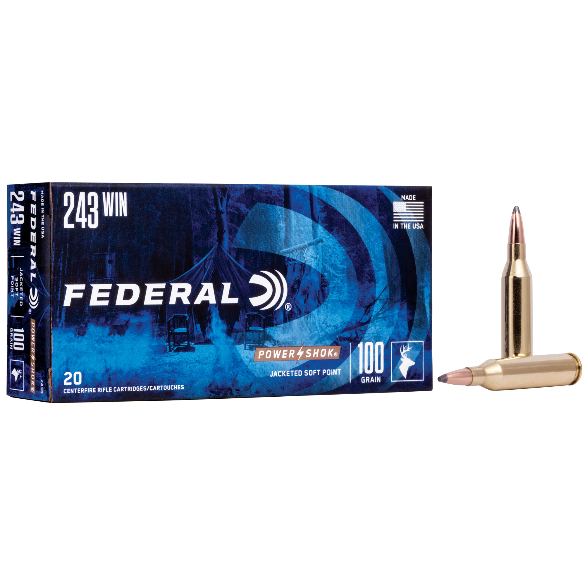 FEDERAL PWRSHK 243 WIN 100GR SP 100 Rounds - Rifle Ammunition at ...