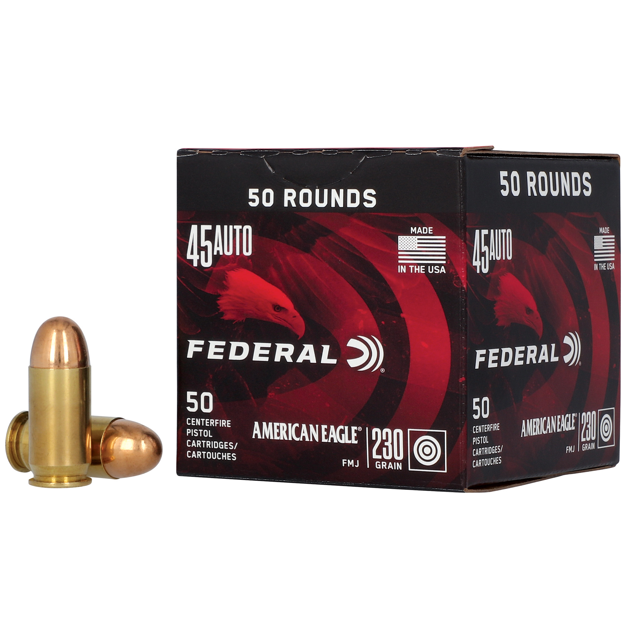 FEDERAL AMERICAN EAGLE 45 ACP 230GR FMJ 1000 Rounds - Pistol Ammunition at GunBroker.com ...