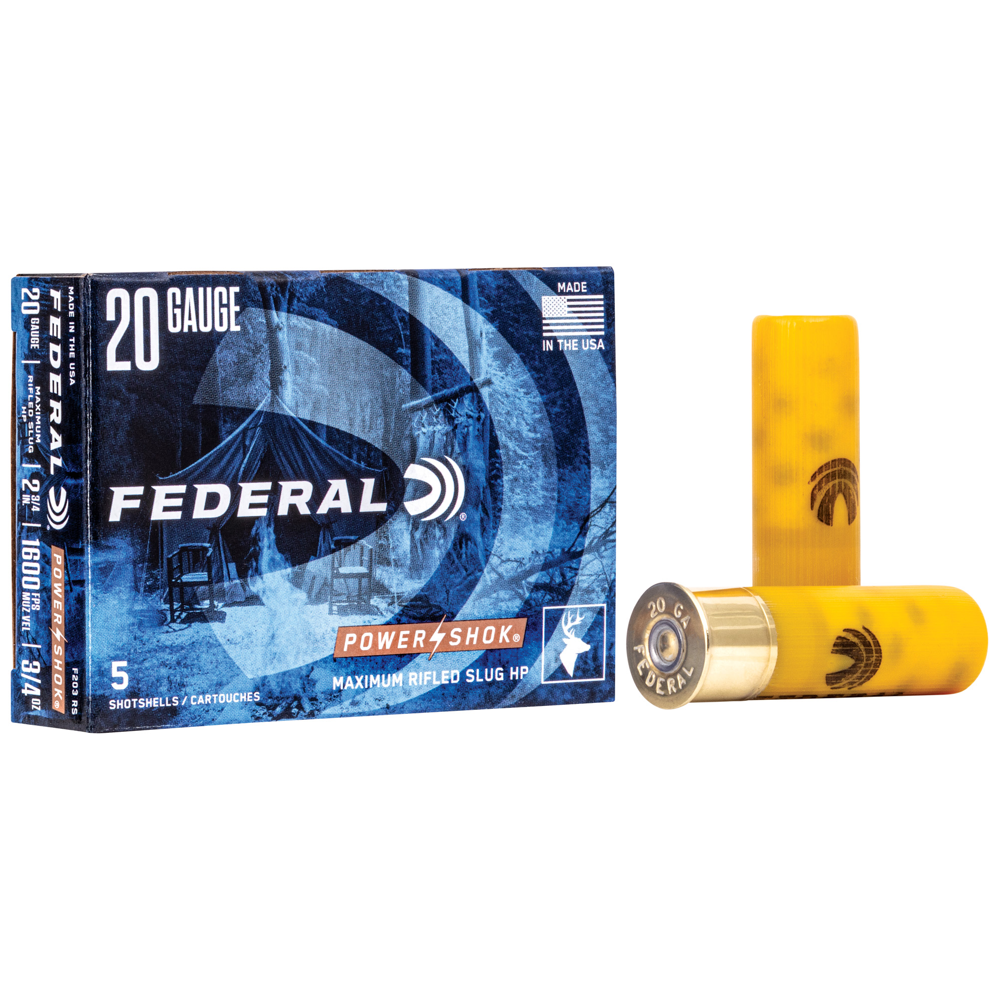 FEDERAL PWRSHK 20GA 2.75 MX RFL SL 25 Rounds - Shotgun Shells at ...