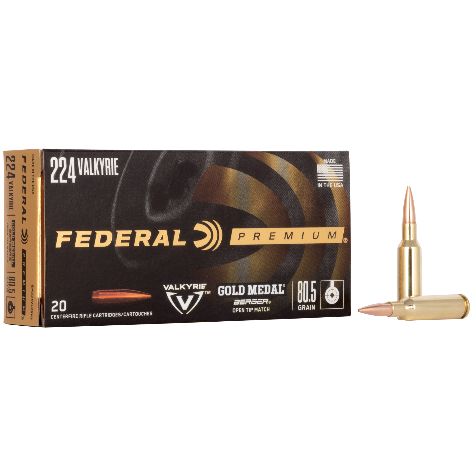 FEDERAL GOLD MEDAL 224V 80.5GR BERG 1000 Rounds - Rifle Ammunition at ...