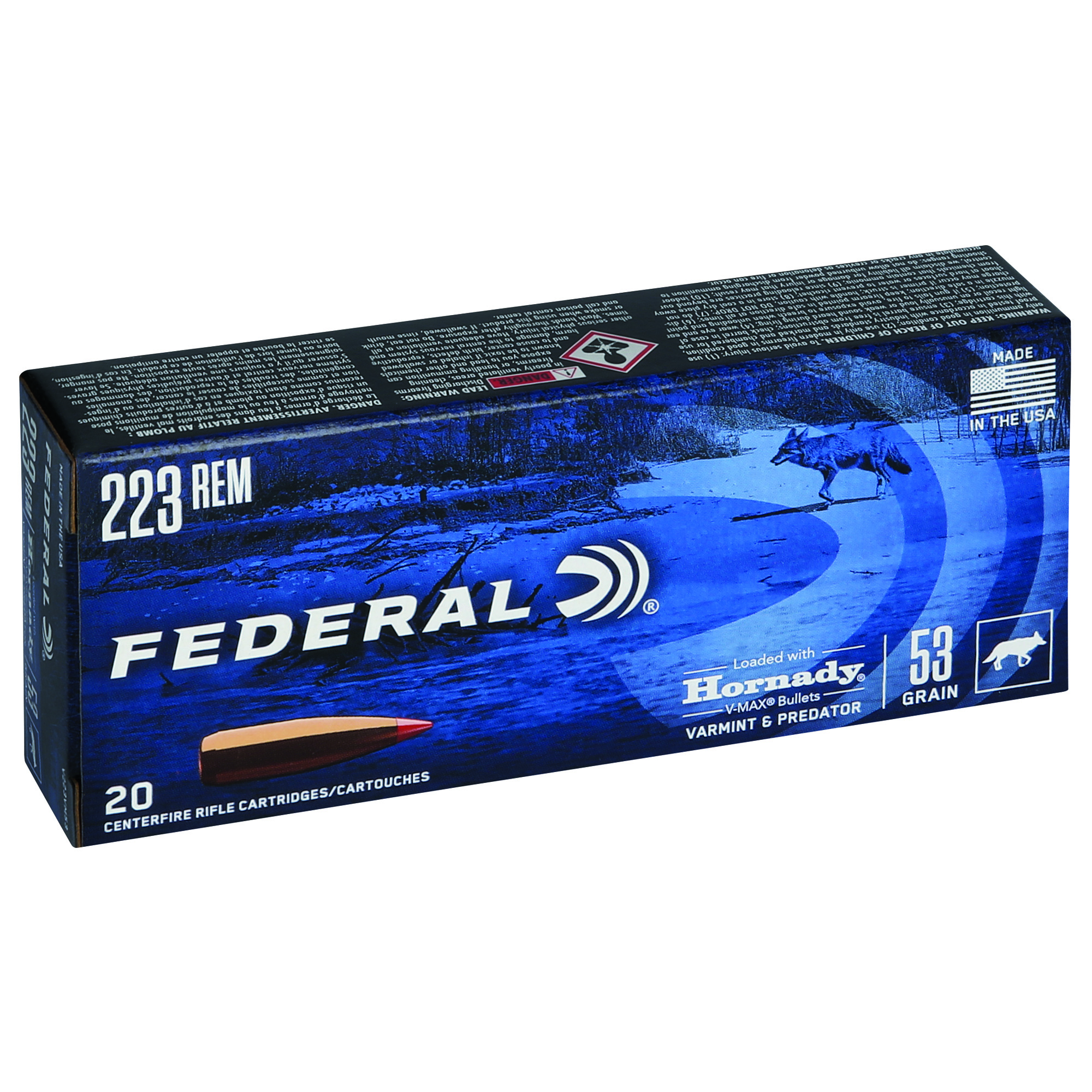 FEDERAL V&P 223 REM 53GR HORNADY V-MAX 500 Rounds - Rifle Ammunition at ...