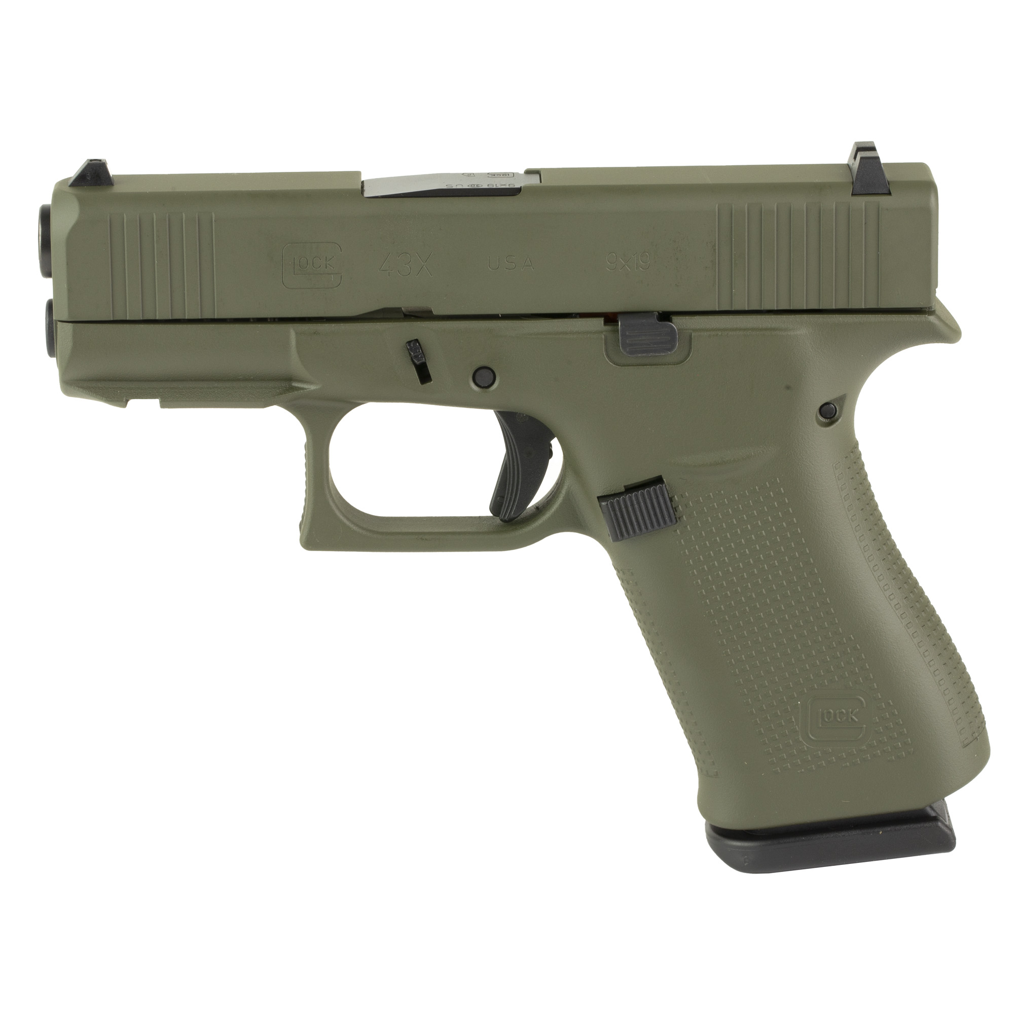 GLOCK 43X 9MM 10RD OD GREEN FRT RAIL | J&S Pawn and Gun