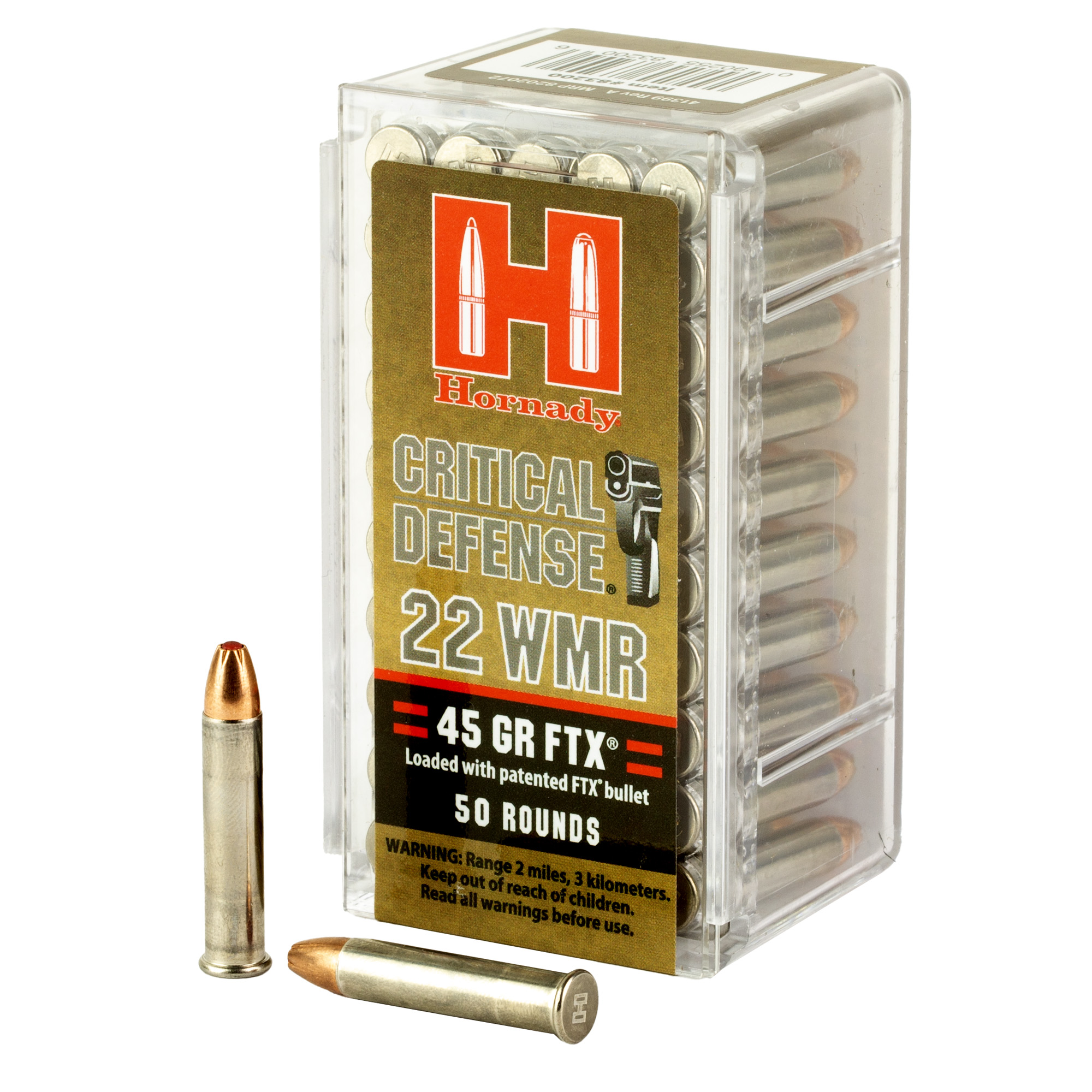 HORNADY CD 22 WMR 45GR FTX 1000 Rounds - Rifle Ammunition at GunBroker ...