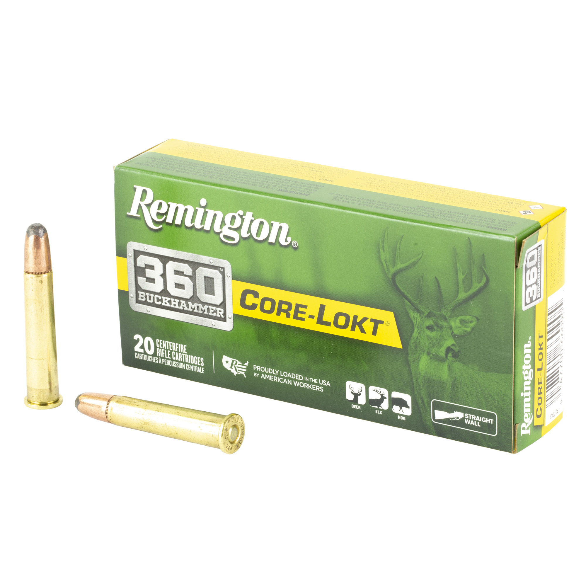 Remington Core-Lokt 360 Buckhammer 200 Grain Soft Point 20 Round Box R2 ...