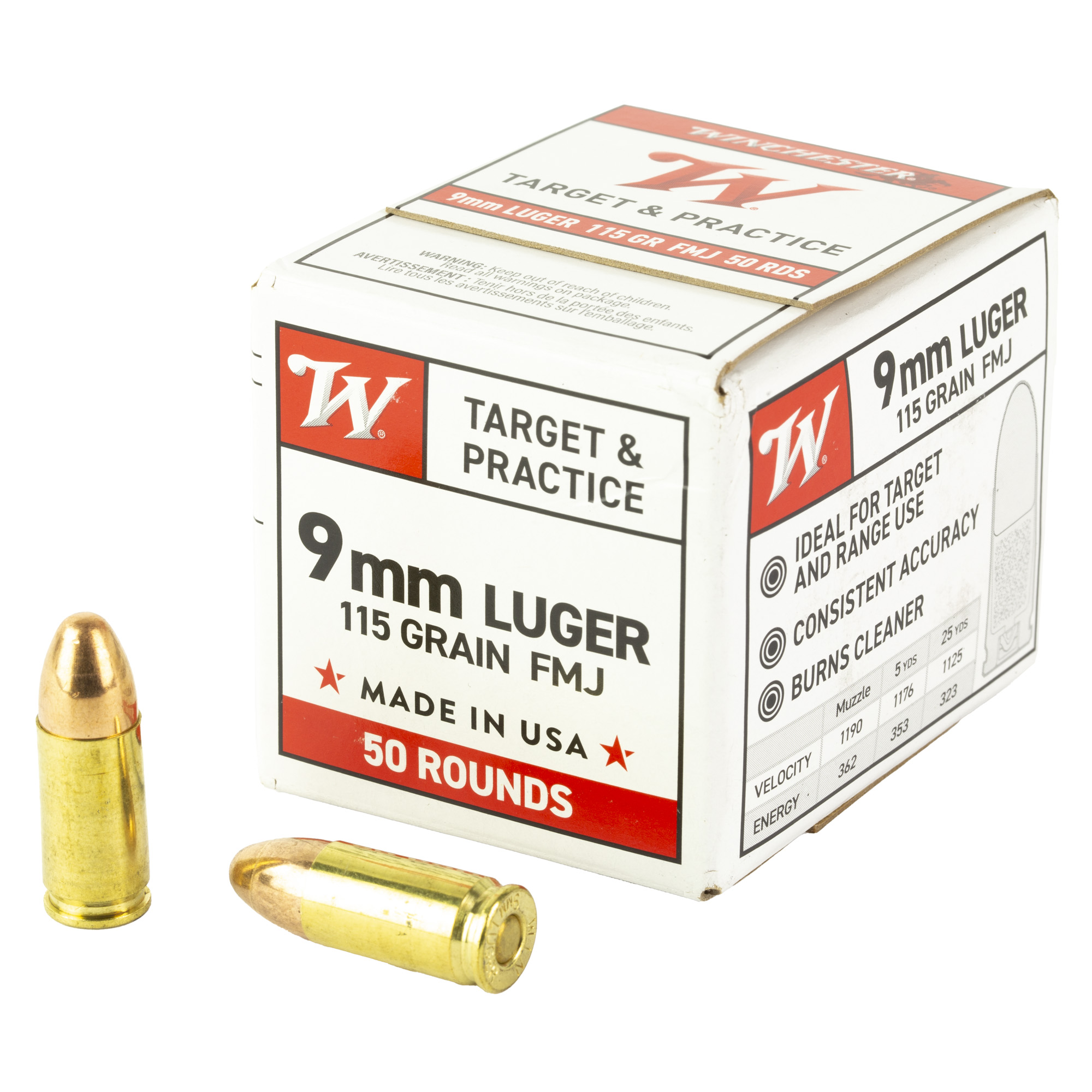 WIN USA 9MM LUGER 115GR FMJ 500 Rounds - Pistol Ammunition at GunBroker ...